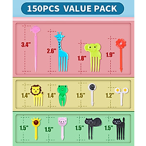 120PCS Animal Food Picks for Kids, Vicuna R Toddler Food Picks BPA-Free, Fun Kids Food Picks for Bento Box, Reusable Cute Fruit Toothpicks, Kids Lunch Accessories Decorations