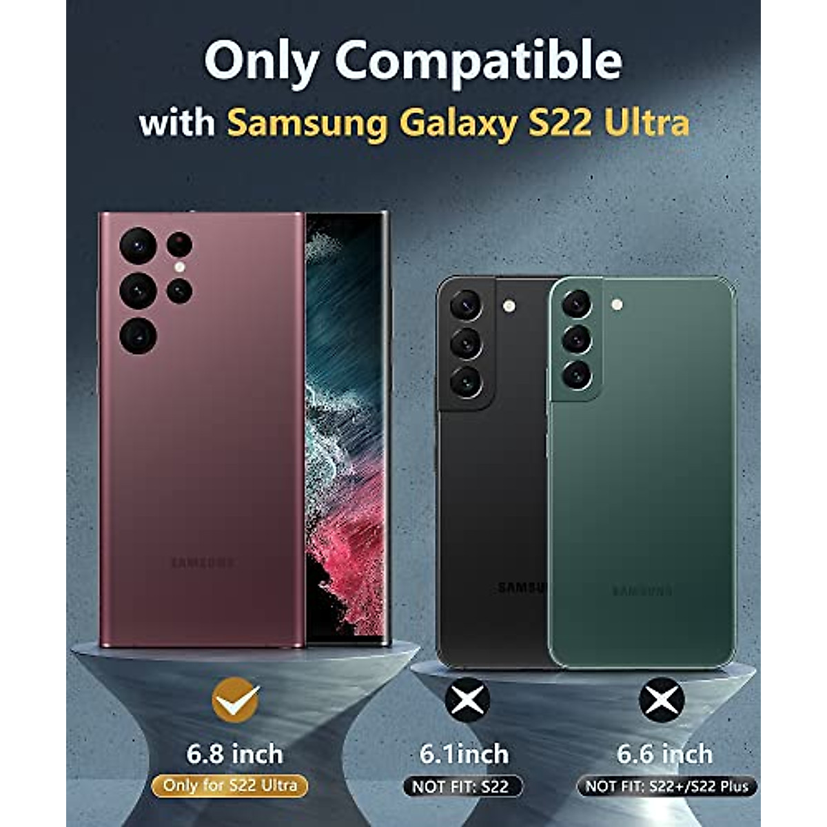 FNTCASE for Samsung Galaxy S22-Ultra Case: Full Drop Proof Protection Translucent Cases | Matte Textured Shockproof Protective Bumper | Rugged Hard Cell Phone Cover for Galaxy S22Ultra 5G