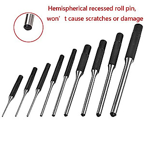 9 Pieces Roll Pin Punch Set and 4 Pieces Hollow End Starter Punch Tool with Carry Case for repairing or servicing equipment, machines, and vehicles