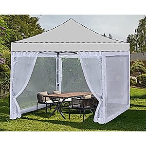 ABCCANOPY Mesh Sidewalls for 10' x 10' Pop-Up Tent Canopy, White (4 Sidewalls Only, NOT Including Frame and Top)