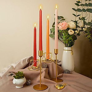 Smokeless Long Taper Candles Orange Scented 10inch Handmade Dinner Candlesticks for Home Decoration Holiday Gifts