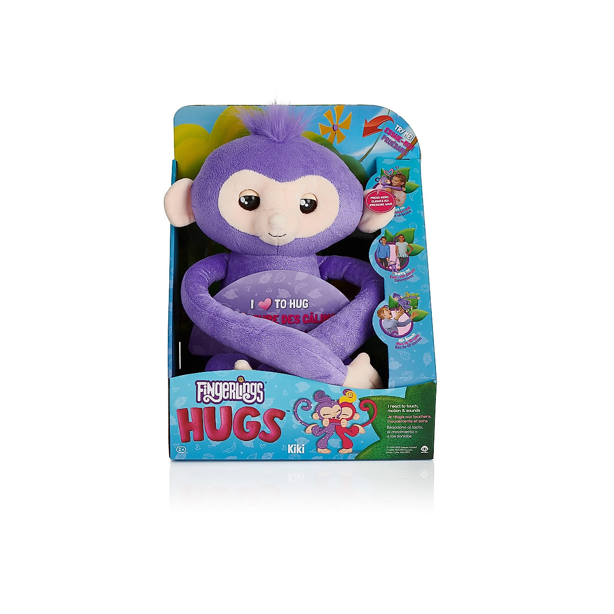 Fingerlings HUGS - Kiki - Advanced Interactive Plush Baby Monkey Pet - by WowWee (Amazon Exclusive)