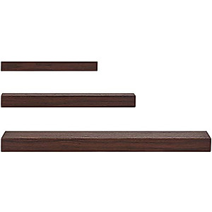Kiera Grace kieragrace KG Maine Floating Shelves-Dark Walnut, 12", 16", 24", Set of 3 Wall Organization