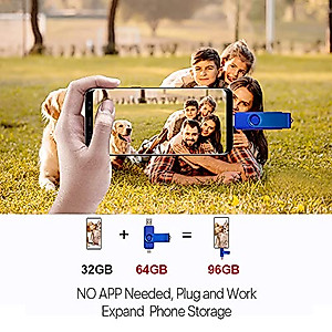 ABLAZE 3-in-1 OTG 64GB Flash Drive for Android Phones Computers Tablets USB 2.0 Type C Flash Drive Micro USB Flash Drive Versatile USB Photo Stick Thumb Drive Memory Stick Pendrive (Blue, 64GB)