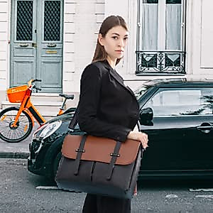 LOVEVOOK Laptop Bag for Women 15.6 inch,Leather Messenger Bag for Women,Large Waterproof Laptop Tote Computer Work Teacher College Bag Bookbag,Cute Womens Briefcase Satchel Purse Handbag Shoulder Bag