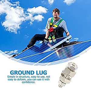 Scicalife 2pcs Solar Panel Grounding Lug Solar Grounding Clip for RV Boat Off Gird Roof Installation Earthing Lug Cable Clamp Wiring Frame Clip Supply