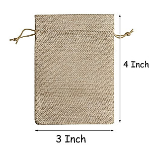 Tendwarm 20Pcs 3x4 inch Burlap Gift Bags with Drawstring Recyclable Linen Sacks Bag for Wedding Favors Party DIY Craft Jewelry Bags