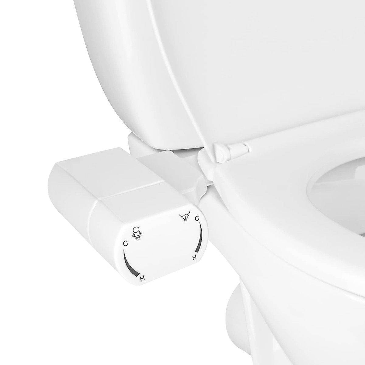 JEP Bidet Toilet Seat Attachment for Toilets | Bidets for Existing Toilets for Rear & Feminine Cleaning, Easy to Install, Convenient, and Power Free (Cold Water Square Knob)