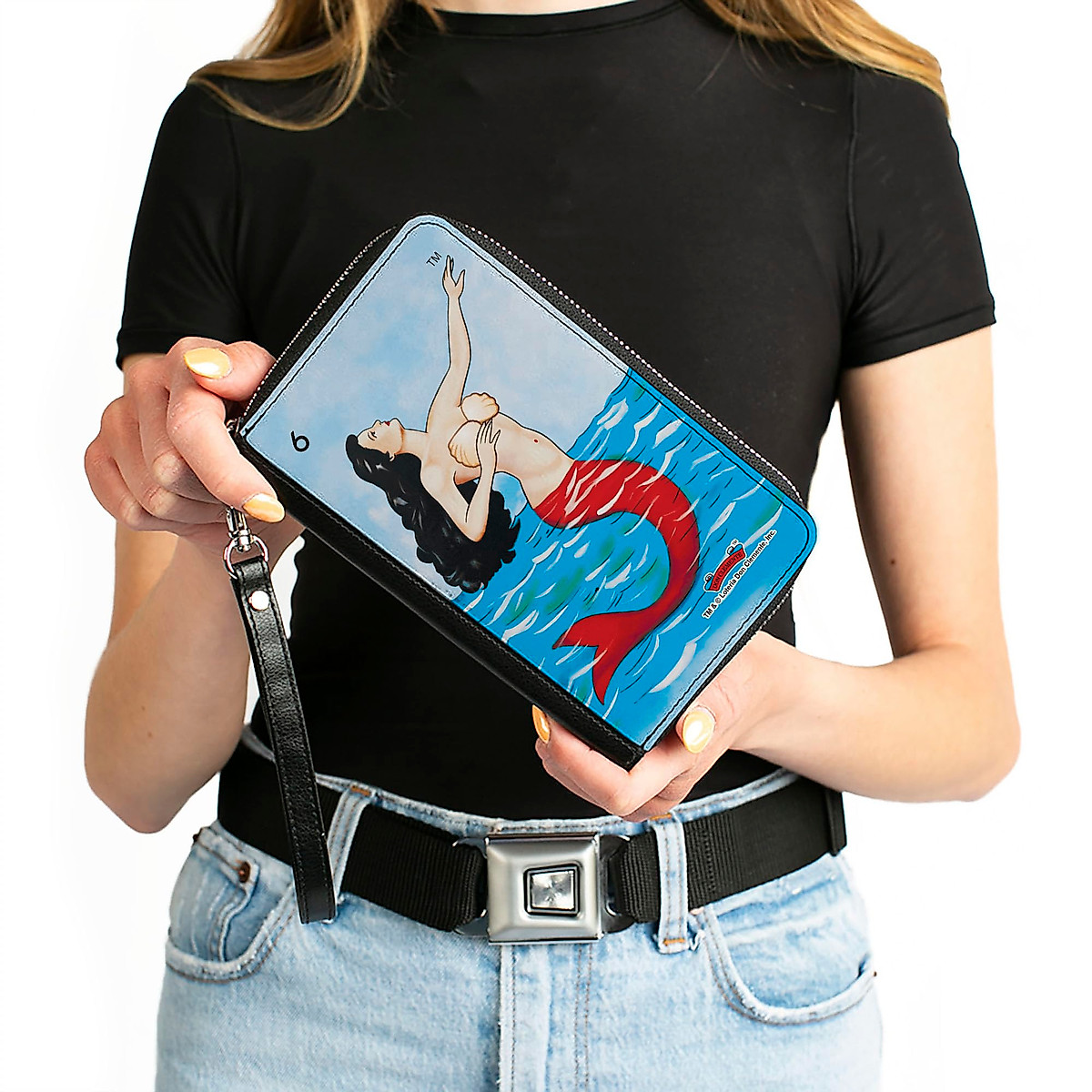 Buckle-Down Women's PU Zip Around Wallet Rectangle-Loteria, 7.5"x4.5"