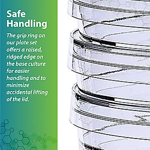 Olympus Petri Dish - Transparent Labs - 90x15mm Petri Dish with Lid - 10 Dishes Per Sanitized Sleeve - 500 Petri Dishes Per Unit