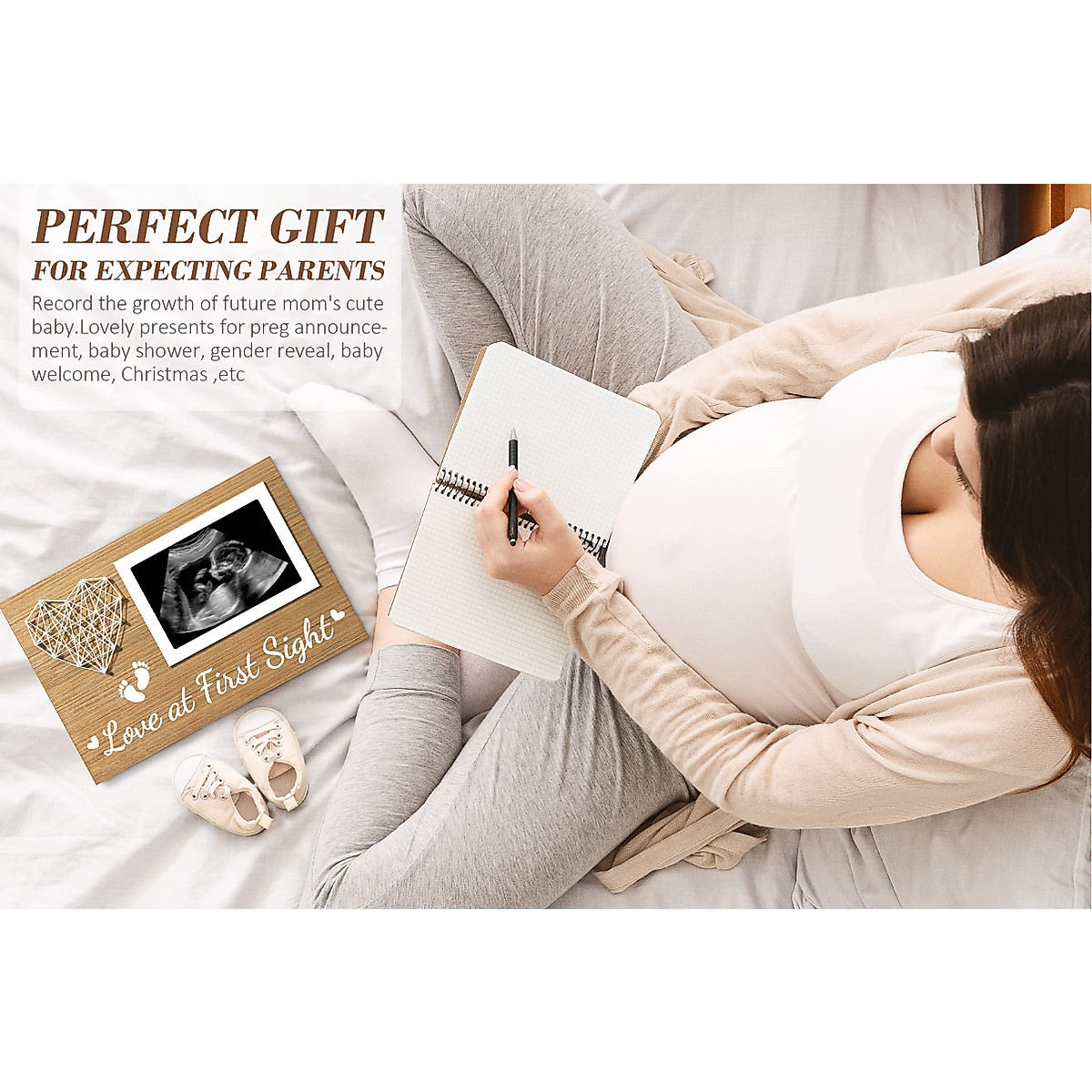 New Mom Gifts Baby Ultrasound Picture Frame Sonogram Keepsake Frame, Mothers Day Pregnancy Gifts for First Time Mom Dad, Pregnancy Announcements Gender Reveal Baby Shower Gifts Nursery Decor-4x6 Photo