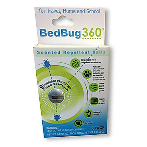 BedBug 360 - Bed Bugs Repellent Balls Trap, Safe for Bed, Travel, School, Camping, Made in USA - 3 Pack