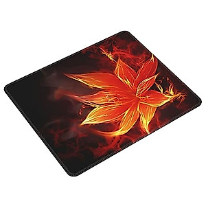 Flaming Fire Flowers Print Mouse Pad Non-Slip Water-Proof Rubber Mouse Mat Gaming Mouse Pad for Laptop Office Gaming 7 X 8.6 in