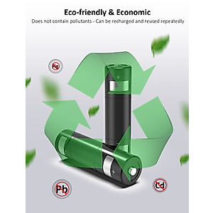 NexiGo Replacement Rechargeable AA Batteries 1850mAh for Oculus Quest 2/3 Charging Dock (2 Pack)