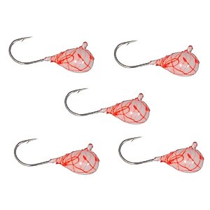 UV Glow Tungsten Ice Fishing Jigs 5-Pack Crappie Perch Bluegill Panfish Jig 5mm (Peppermint Zombie)