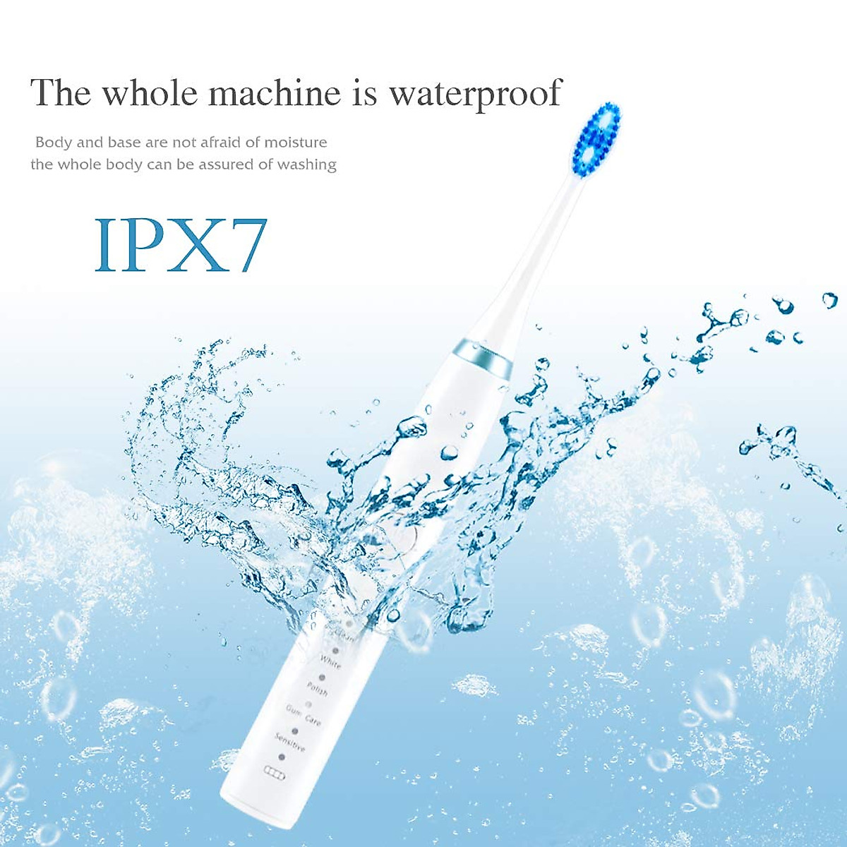 Sonic Electric Toothbrush Rechargeable for Adults, 2 Dupont Brush Heads & Travel Case Toothbrush Box, USB Charging Last 30 Days 5 Modes 3 Intensities Smart Timer (239 White)