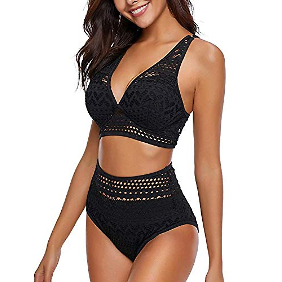 OUDLLY Bikini Sets for Women 2 Piece Strappy Push Up High Waisted Cheeky Reversible Bottom Bikini Set Swimsuits Bathing Suit prime deals of the day today only,sales today,dollar stocking stuffers