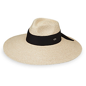 Wallaroo Hat Company – Women’s Elise Fedora – UPF 50+ Sun Protection, Wide Brim, Packable, Adjustable for Medium Crown Sizes – Elegant Sun Hat for Resort, Outdoor Events and Parties (White/Beige)