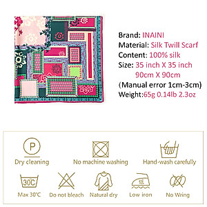INAINI 100% Mulberry Silk Scarf Hand Rolled Women - Wild Rags Cowboy Scarves for Men - Western Scarf