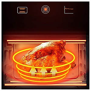 Mini Oven 23 L,Electric Oven 1300 W Adjustable Temperature 70-250 ℃ and 60 Minutes Timer with 3 Heating Functions for Baking Cooking Grill Toaster Oven Happy Life