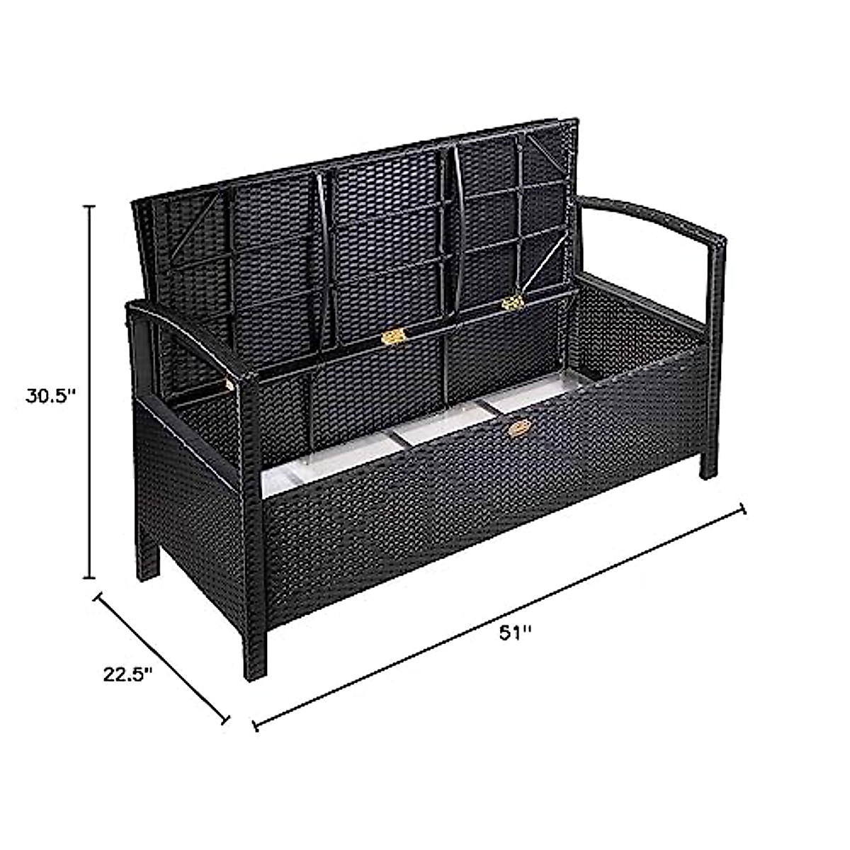 Barton Deck Box w/Thick Seat Cushion Outdoor Patio Storage Bench Shed Cabinet Container Furniture Pools Yard Tools Porch Backyard