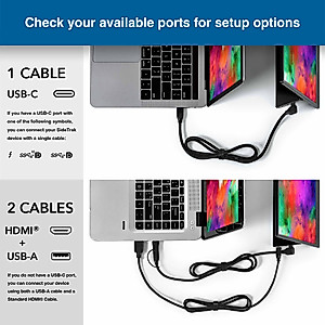 SideTrak Solo Pro Triple Touchscreen Portable Monitor for Laptop | 2 Freestanding 15.6” FHD 1080P LED Screens | Compatible with PC & Chrome | USB-C or HDMI | Speakers & HDR Mode