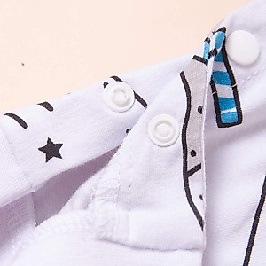 Aiabaleaft Baby One Piece Romper Bodysuit Jumpsuit Long Sleeve MilkCookies Bodysuit 0-12M White, 0-3 Months