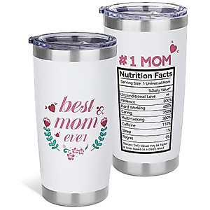 EcoMozz 20 oz Tumbler Stainless Steel Mug with Lid, Gifts for Mom - Birthday Gifts for Mom&Mothers Day Gifts From Daughter Son Husband New Mom,Pregnant Mom