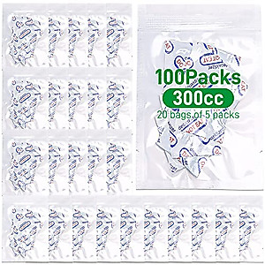 100 Count 300cc Food Grade Oxygen Absorbers Packets for Food Storage, Individually Wrapped Oxygen Absorbers for Long-term Food Storage Suitable for Mylar Bags