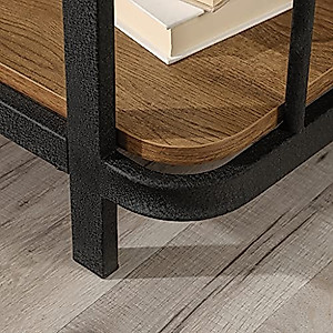 Sauder Station House Wood & Metal TV Credenza with Storage, for TVs up to 54", Etched Oak Finish