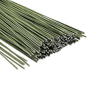 Juvale 300 Pieces Green 18 Gauge Floral Wire Stems for DIY Crafts, Artificial Flower Arrangements (16 in)