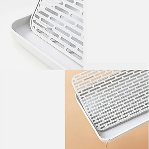 DEPILA Serving Tray Tray Drain Tray Square Tray Multi-Purpose Tray Household Double-Layer Water Tray White Serving Trays for Eating Service Tray (Size : 1)