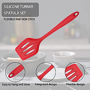 To encounter Flexible Silicone Spatula Set, Nonstick Rubber Slotted Turner, Pancake Flippers, Heat Resistant Silicone Turner Spatula Set, Silicone Cooking Utensil Set, Dishwasher Safe, Set of 2