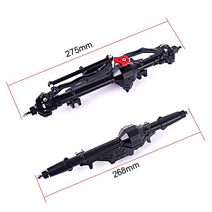 RZXYL Aluminum Front and Rear Axle for 1/10 Axial Wraith 90018 90048 90053 90018 90020 90045 90056 RR10 RC Model Crawler Car (Black)