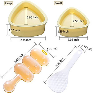 7 Pcs Sushi Maker Tool Set 1 Rice Ball Mold 2 Size Triangle Sushi Mold 3pack Animal Rice Decorating Mold  and 1 Piece Rice Paddle for Home DIY Sushi Making kit
