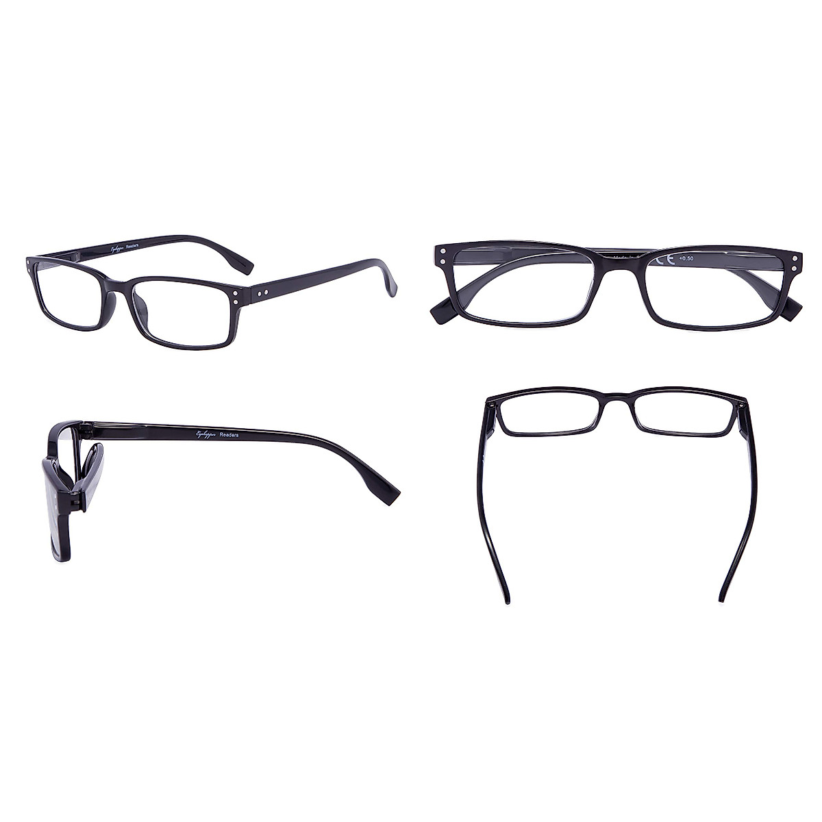 CessBlu 4 Pack Vintage Reading Glasses Men Comfort Readers Women Reading Eyeglasses(Black,+3.00)