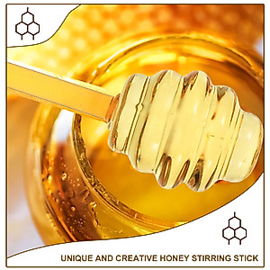 Kichvoe Honey Dipper Glass Honey Stick Honey Spoon Dipper Stick Honey Jam Syrup Stirring Wand Honey Server Spoon for Honey Pot Jar Containers Honey Dispenser