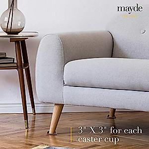 Mayde Caster Cups for Home Furniture (3 inches X 3 inches, Brown, Set of 4)