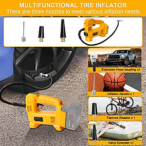 AMICROSS Cordless Tire Inflator Compatible with DEWALT 20V Max Battery,Portable Air Compressor with Digital Pressure Gauge,Auto Air Pump for Ball,Bike,Car,Motorcycle (Battery Not Included)