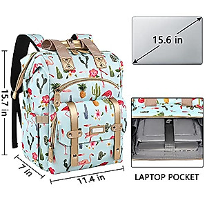 Janiful Laptop Backpack for Women, Teacher Doctor Nurse for 15.6 Inch Laptop,Large Travel Airline Approved Wide Open College Shoulder Purse Backpack Bag