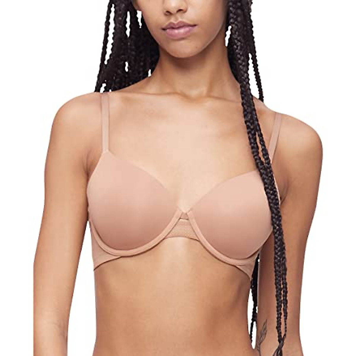 Calvin Klein Women's Perfectly Fit Flex Lightly Lined Perfect Coverage T-Shirt Bra, Sandalwood, 36DD