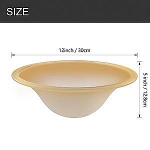 Antique Glass Lamp Shade for Floor lamp, Alabaster Torchiere Lamp Shade Replacement, Floor Lamp Replacement Parts (Antique, 12'')