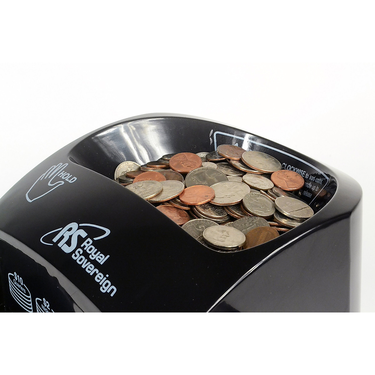 Royal Sovereign 1 Row ECO-Friendly Manual Hand Crank Coin Counter/Sorter (QS-2N), Single,Black