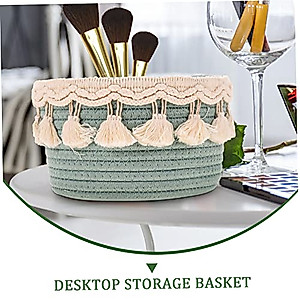Cabilock with for Bin Multipurpose Pastoral Rope Cotton Nursery Blankets Holder Paper Organizer Toy Bedroom Decorative Toiletries Ball Organizing Small Hamper Toilet Woven Style Desktop