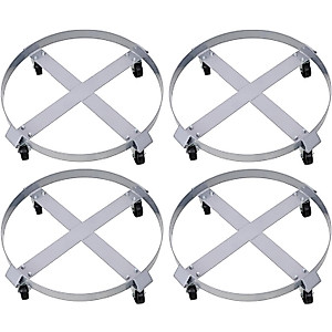 55 Gallon Drum Dolly,Heavy Duty 1000lbs Load Capacity, Barrel Dolly Cart Drum Caddy, Non Tipping Hand Truck Dollies with Steel Frame 4 Swivel Casters Wheel, for Warehouse Drum Handling (4 PCS)