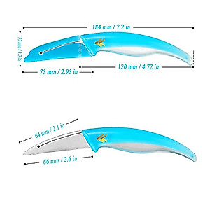 Paring Knife,Dolphin fruit knife,High Carbon Stainless Steel Fruit and Vegetable knife,Blue Transparent soft handle,Ultra Sharp Peeling Knife for Cutting Fruit,Vegetable,2.6-Inch Blade