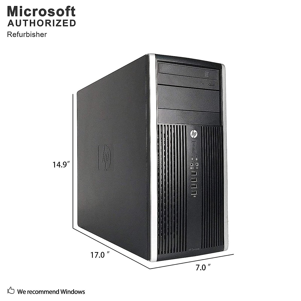 HP Compaq Pro 6300 Tower Desktop PC, Intel Quad Core i7-3770 up to 3.9GHz, 16G DDR3, 512G SSD, WiFi, Bluetooth 4.0, DVD, Windows 10 64-Multi-Language Support English/Spanish/French (Renewed)