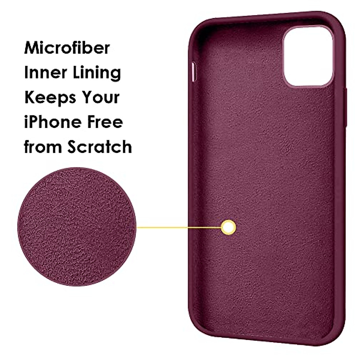 MOCCA Compatible with iPhone 13 Pro Max Case 6.7inch with Ring Kickstand | Liquid Silicone |Microfiber Linner|Anti-Scratch Full-Body Shockproof Protective Case for iPhone 13 Pro Max Women Girl-WineRed
