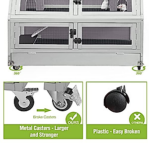 Guinea Pig Cages Anti-Chewing Hamster Cage 2 Story Large Platform Small Animal Cages with Chewing Toy, Food Bowl, Hideout and 2.36”Deeper Plastic Tray