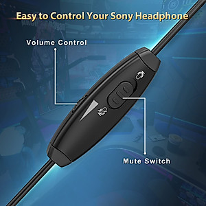 FULAIM Boom Microphone Cable Compatible with Sony WH-1000XM4 & WH-1000XM3 Headphones with Volume Control & Mute Switch for PC, Laptop, PS4 PS5 Xbox One Controller (Renewed)